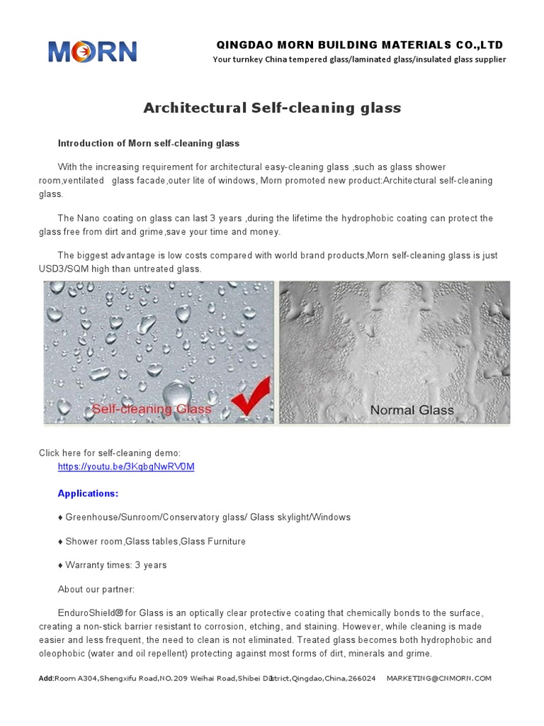 Architectural Self-Cleaning Glass | PDF | Building Materials | Glasses