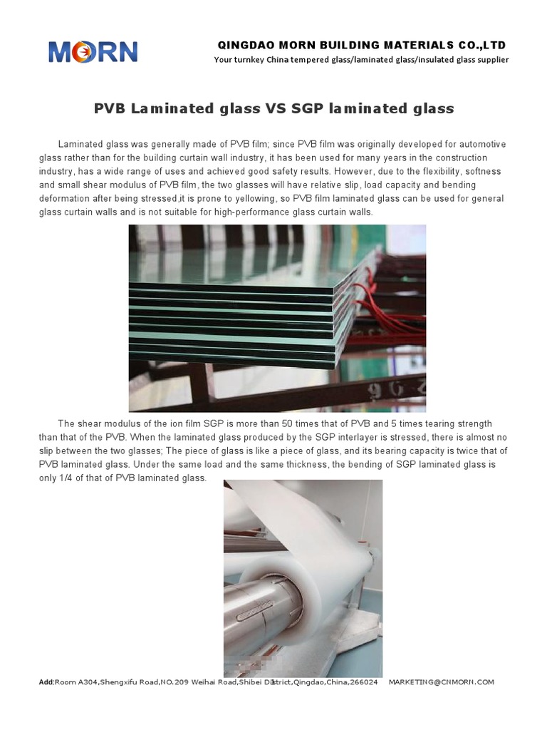 PVB Laminated Glass Vs SGP Laminated Glass | PDF | Glasses | Building