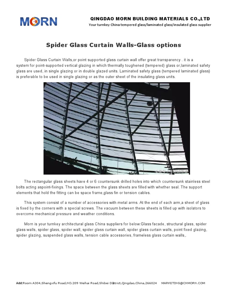 Spider Glass Curtain Walls-Glass Options | PDF | Glasses | Wall