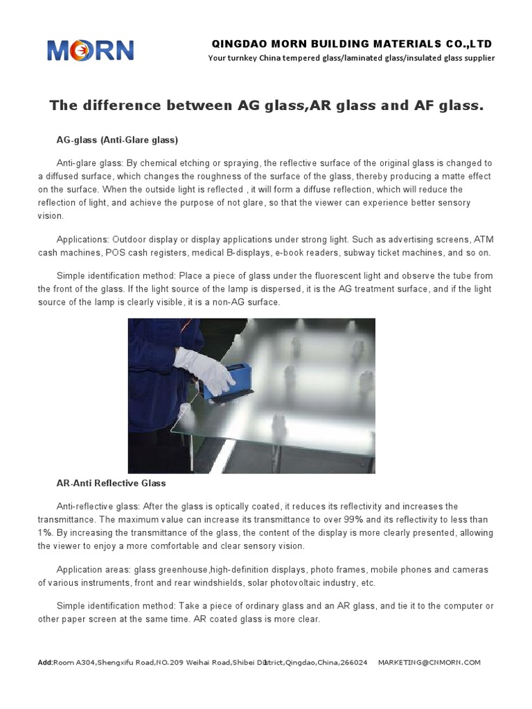 Understanding AG, AR, and AF Glass Types | PDF | Glasses | Glass ...