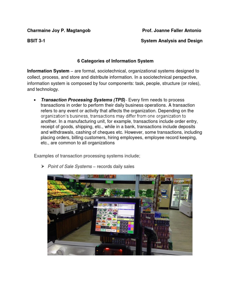6 Categories of Information System | PDF | Information System | Decision Making
