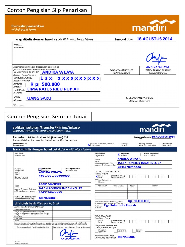 Contoh Pengisian Formulir | PDF
