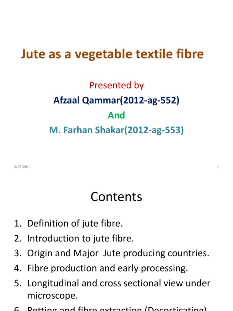Overview of Jute Fiber and Processing | PDF | Jute | Spinning (Textiles)