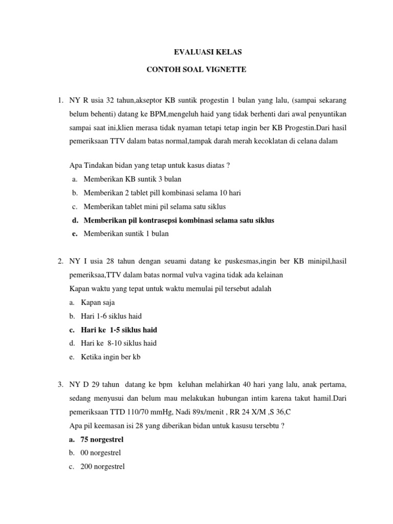 Evaluais Kelas Contoh Soal Vignette | PDF