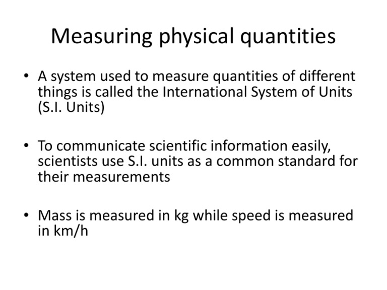 Measuring Physical Quantities | PDF | Wellness | Science & Mathematics