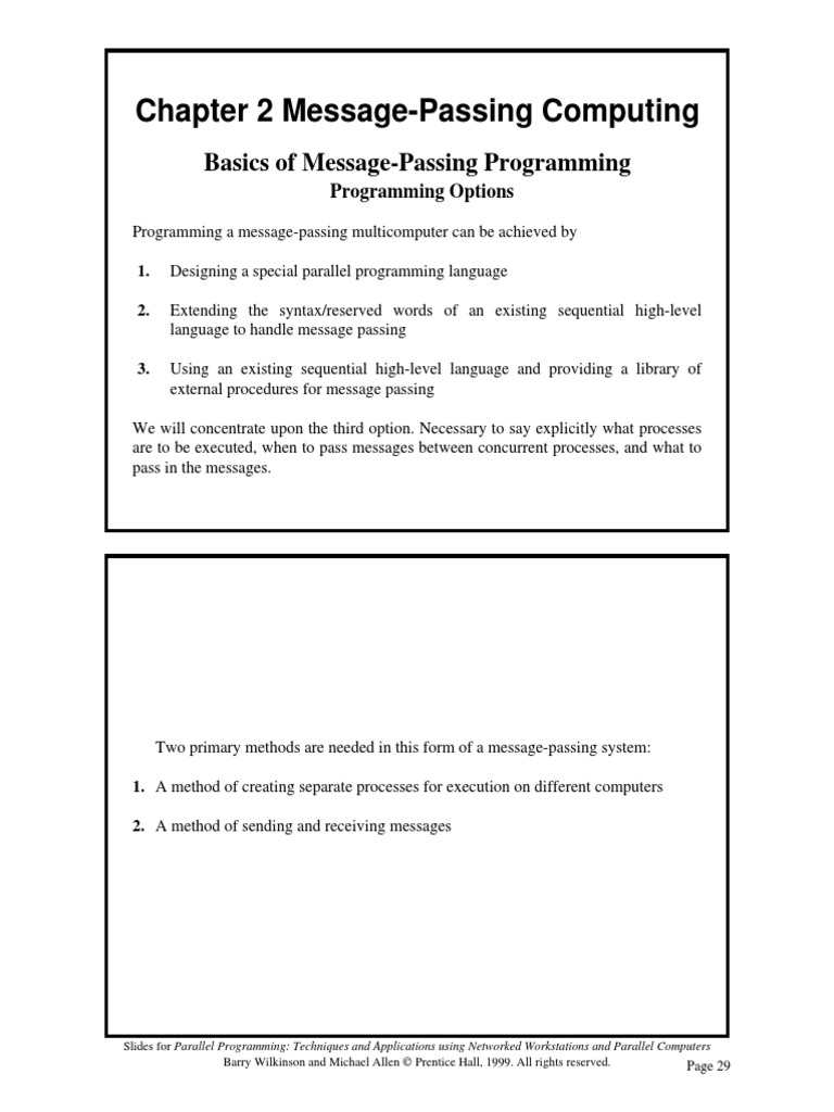 Message Passing Computing Pdf Message Passing Parallel Computing