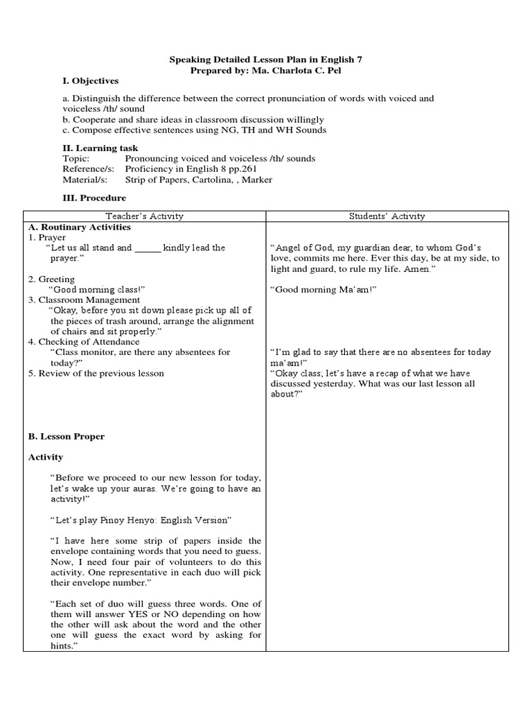 Teaching Voiced and Voiceless /th/ Sounds | PDF | English Language ...