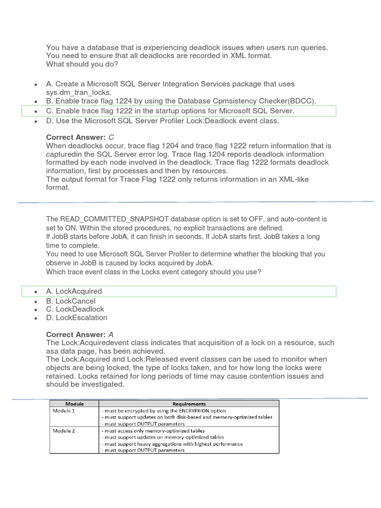 SQL Server Deadlock & Index Solutions | PDF | Microsoft Sql Server | Database Index
