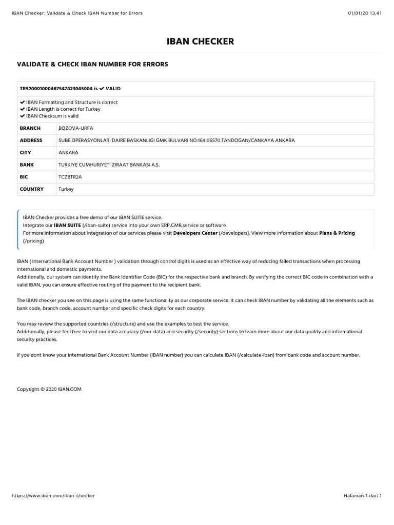 IBAN Checker - Validate & Check IBAN Number For Errors PDF | PDF