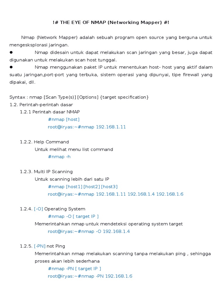 Nmap Tutorial: Cara Menggunakan Nmap untuk Scanning Jaringan | PDF