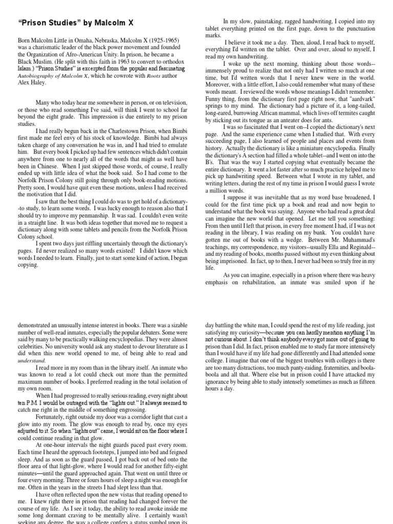 Prison Studies | PDF | Malcolm X | Prison