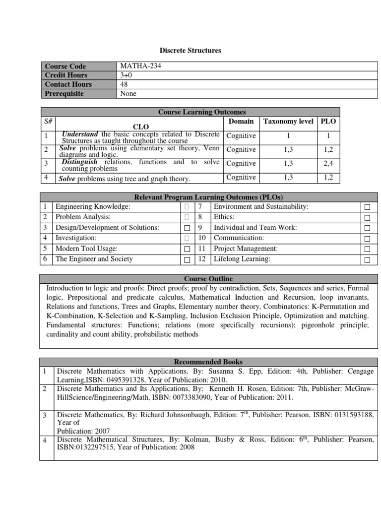 Discrete Structures | PDF | Discrete Mathematics | Logic