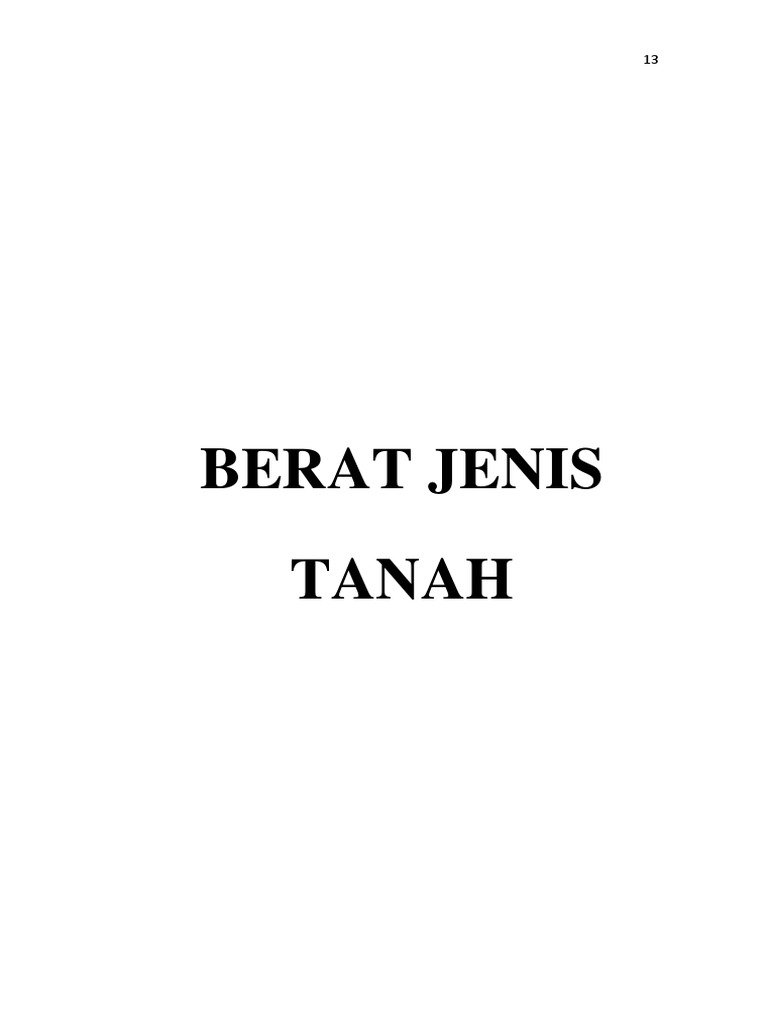 Berat Jenis Tanah | PDF