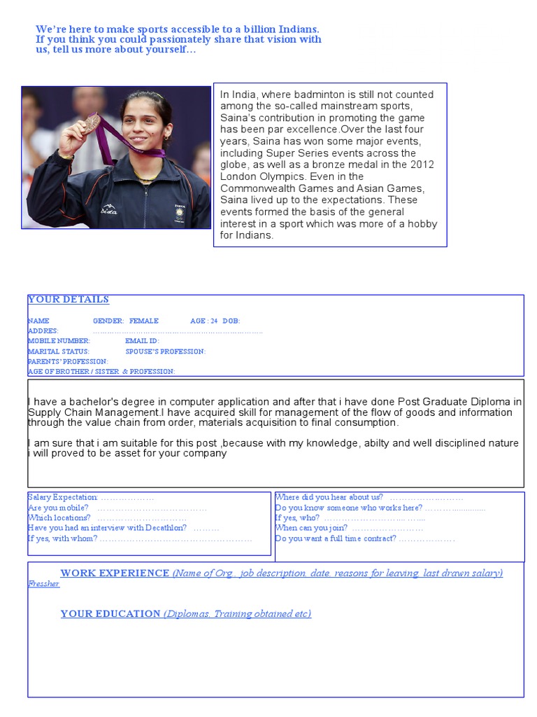 Decathlon Interview Sheet - 2 | PDF