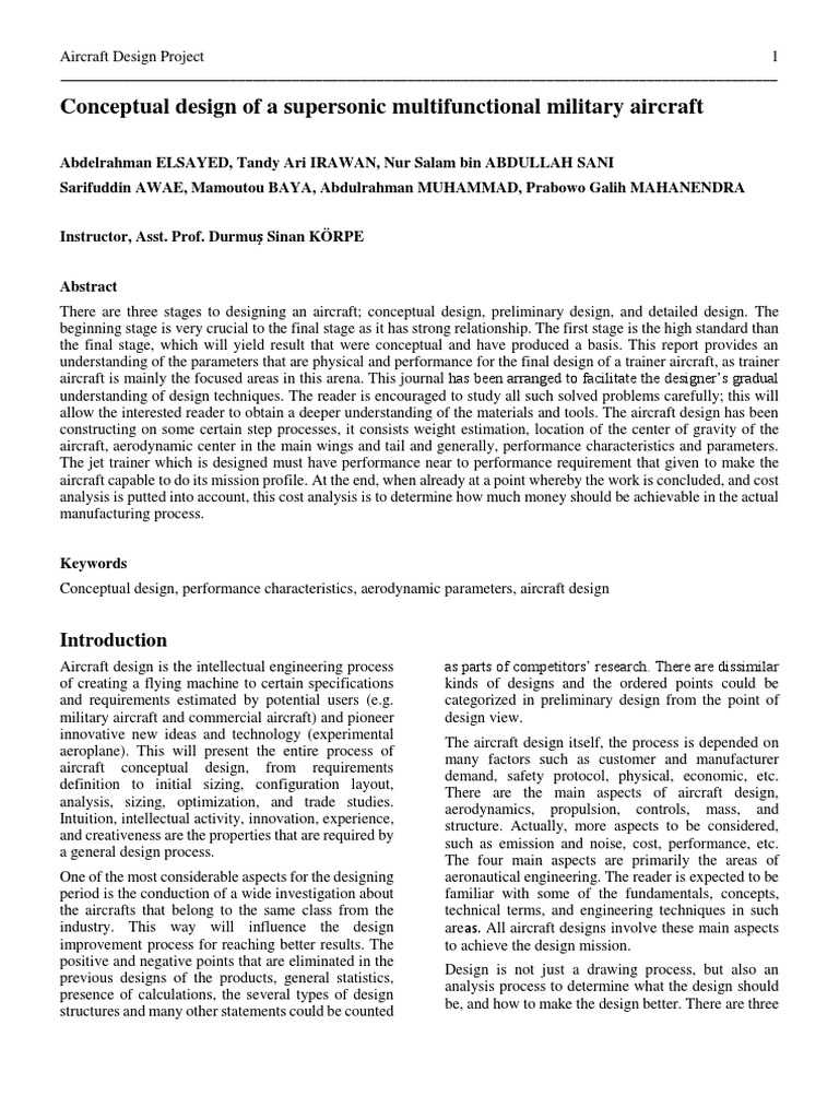 Aircraft Design Project | Download Free PDF | Payload | Aircraft