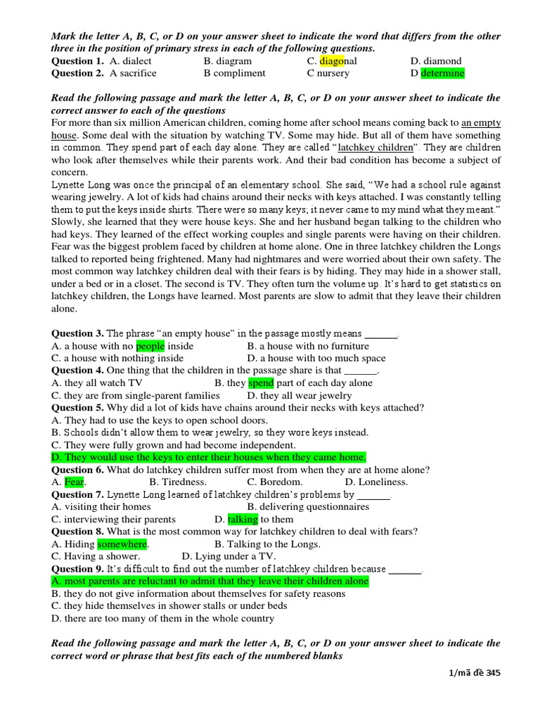 Mock Test1 | PDF | Speed Reading