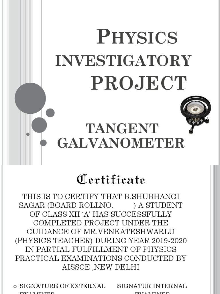 Tangent Galvanometer | PDF | Electromagnetism | Equipment
