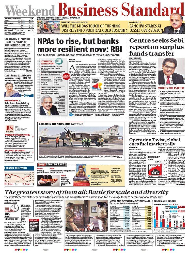 Businessstandardpaper PDF | PDF | Reserve Bank Of India | Netflix