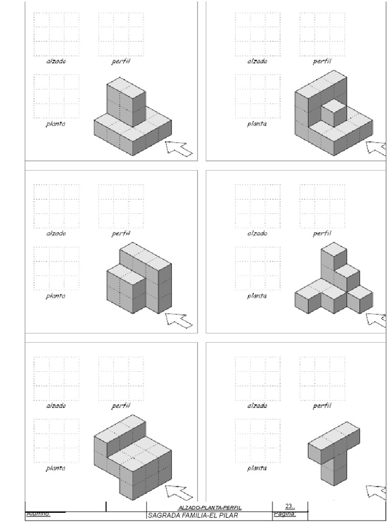 2 Hoja Fácil Práctica Alzado Planta y Perfil | PDF