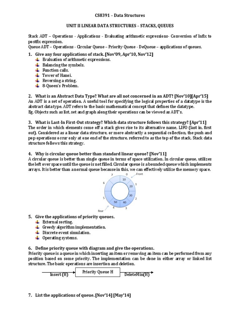 Linear Data Structures: Stacks & Queues | PDF | Queue (Abstract Data ...