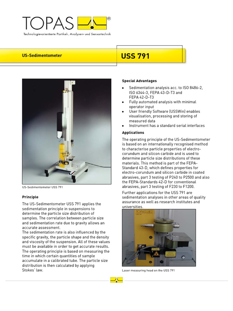 791USS Sedimentometer Eng | PDF | Particle Size Distribution ...