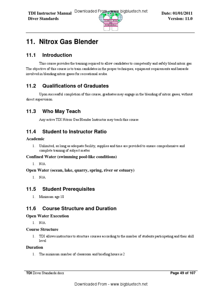 TDI Nitrox Gas Blender | PDF | Scuba Diving | Underwater Diving