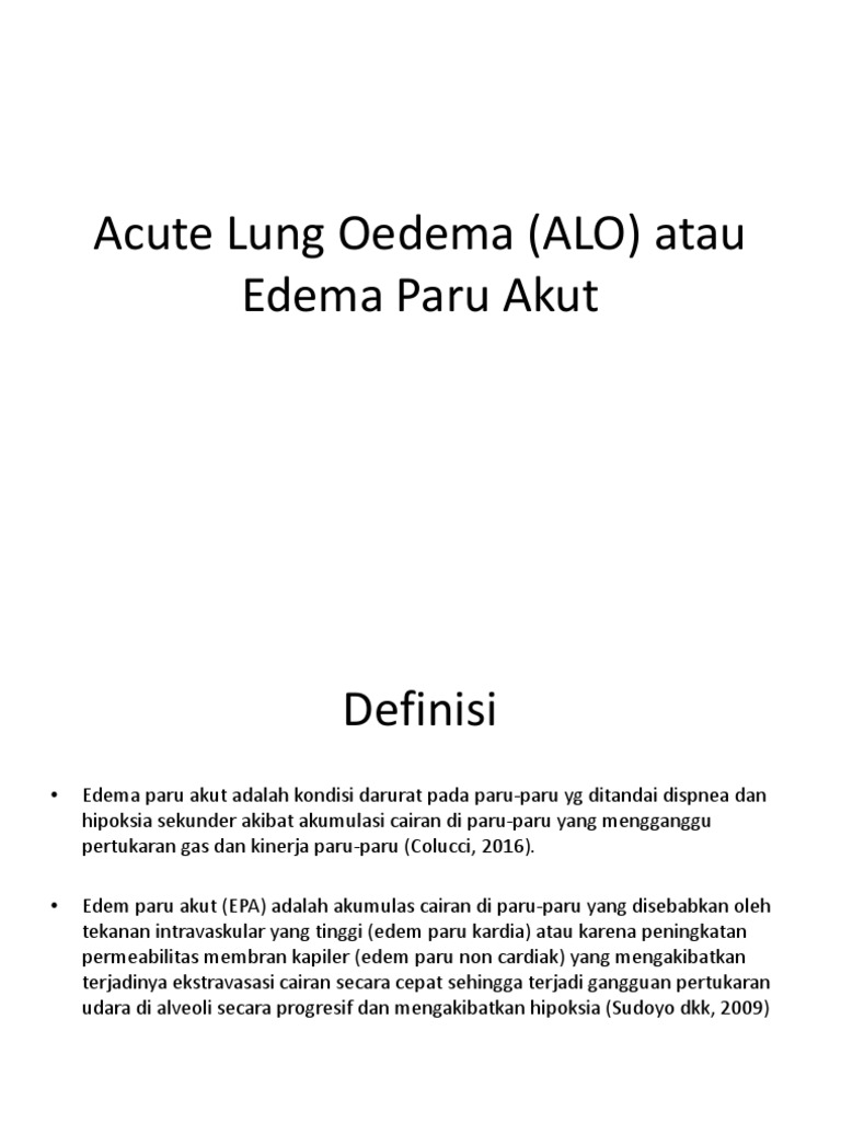 Acute Lung Oedema (ALO) Atau Edema | PDF