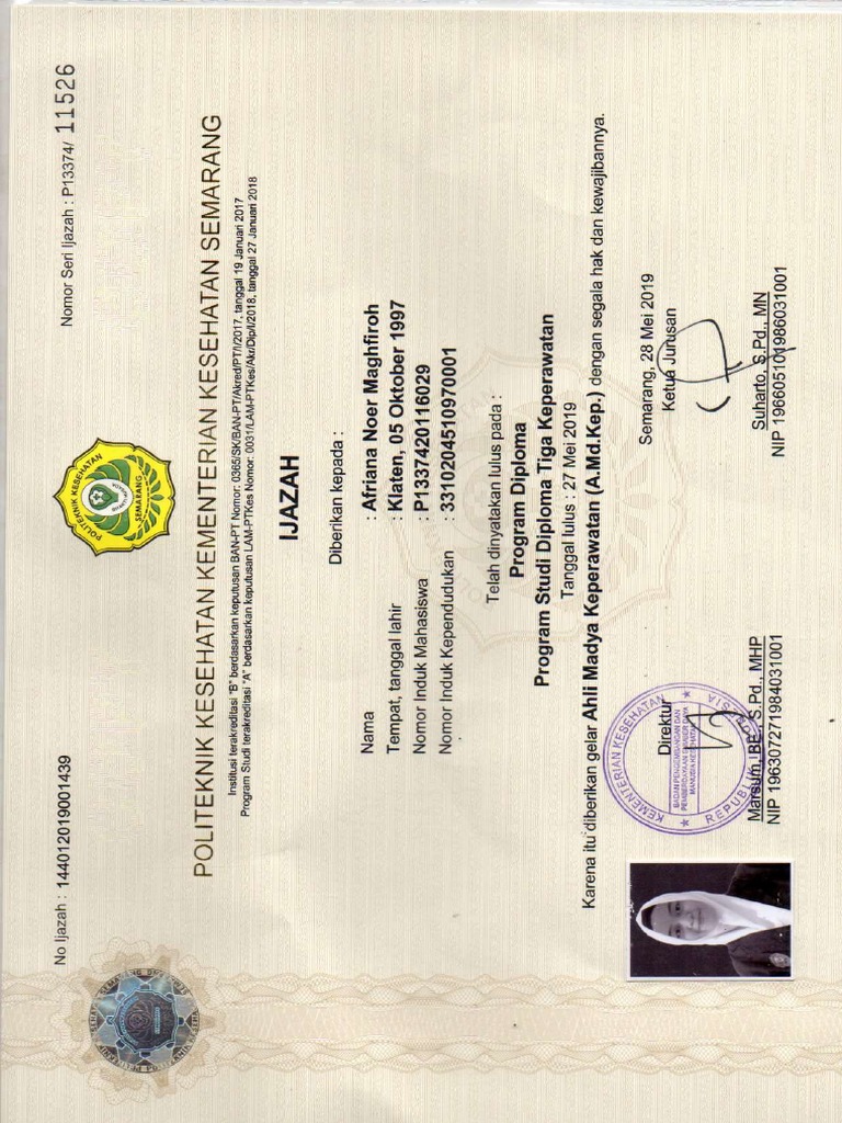 Ijazah D3 Keperawatan PDF | PDF