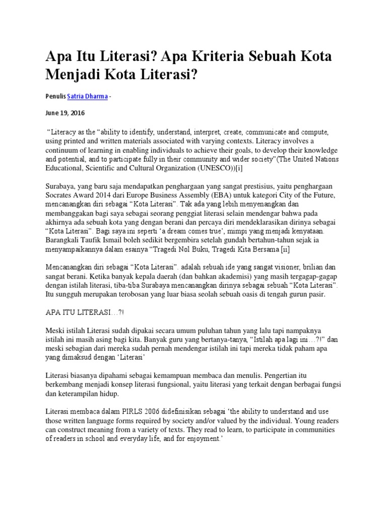Apa Itu Literasi | PDF