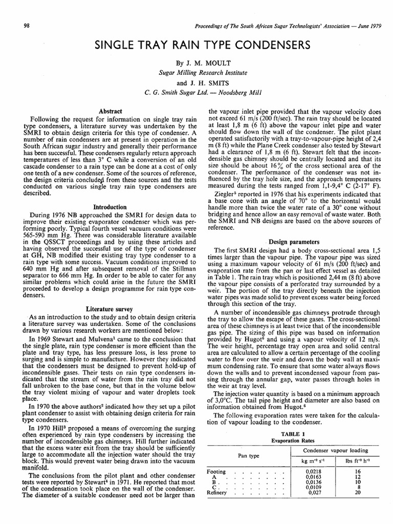 Single Tray Rain Type Condensers | PDF | Temperature | Pressure