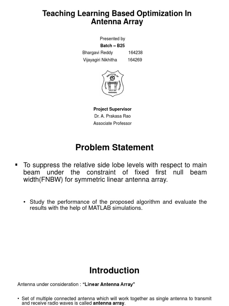 TLBO Based Optimization | PDF | Mathematical Optimization | Antenna (Radio)