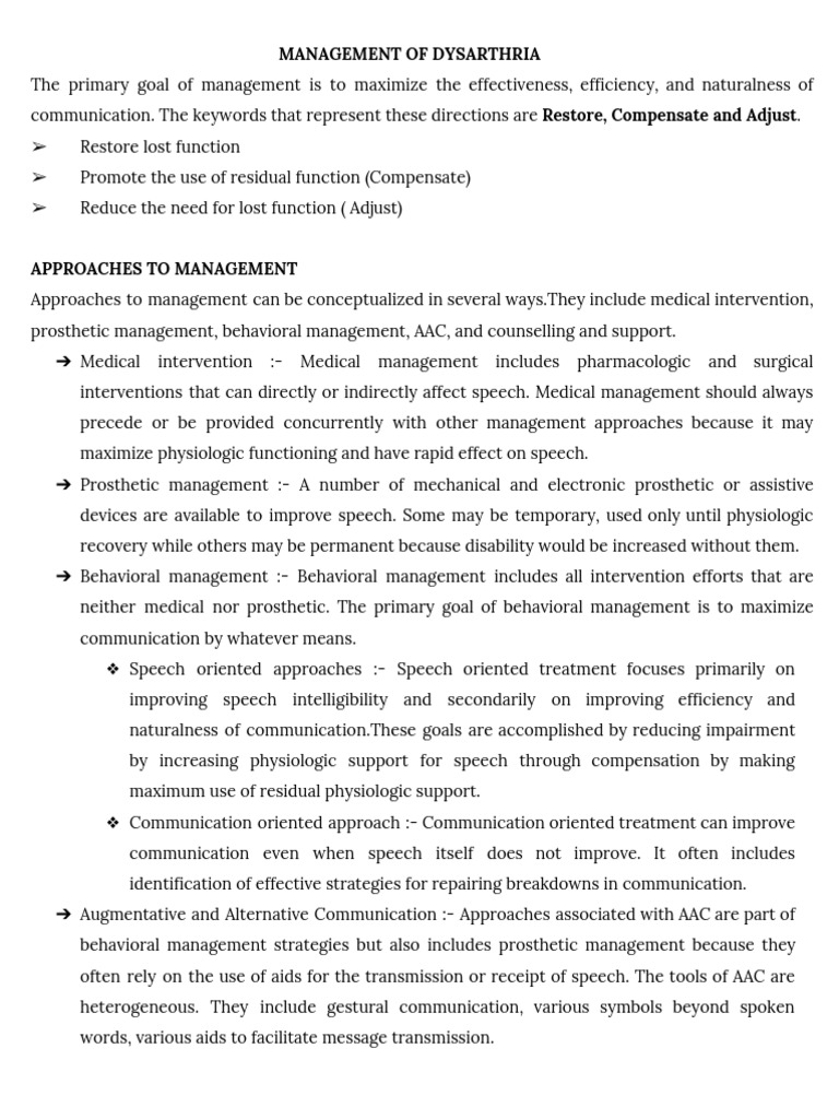 Dysarthria Management Strategies | PDF | Larynx | Human Voice