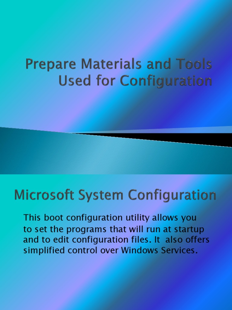Prepare Materials and Tools Used For Configuration | PDF | Windows ...
