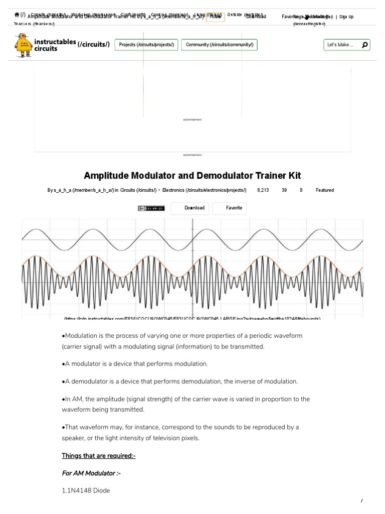 Amplitude Modulator and Demodulator Trainer Kit - 5 Steps (With Pictures) PDF | PDF | Detector ...