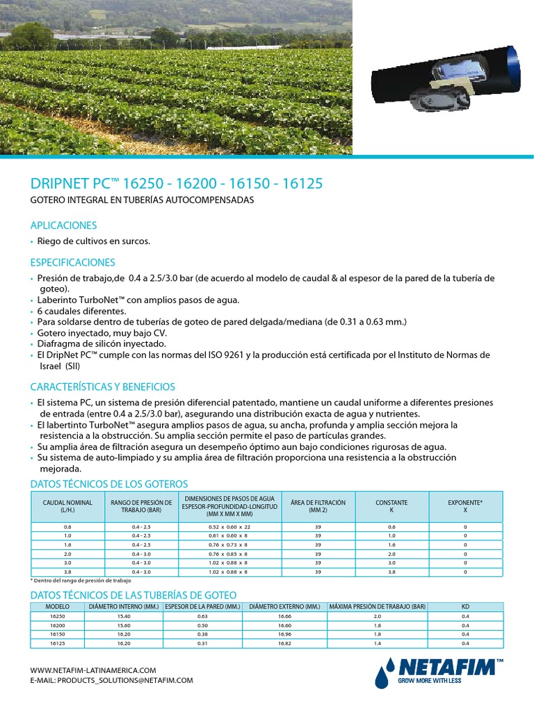 DripNet PC 16125 16150 16250 SP PDF | PDF | Hidrología Y Urbanismo ...