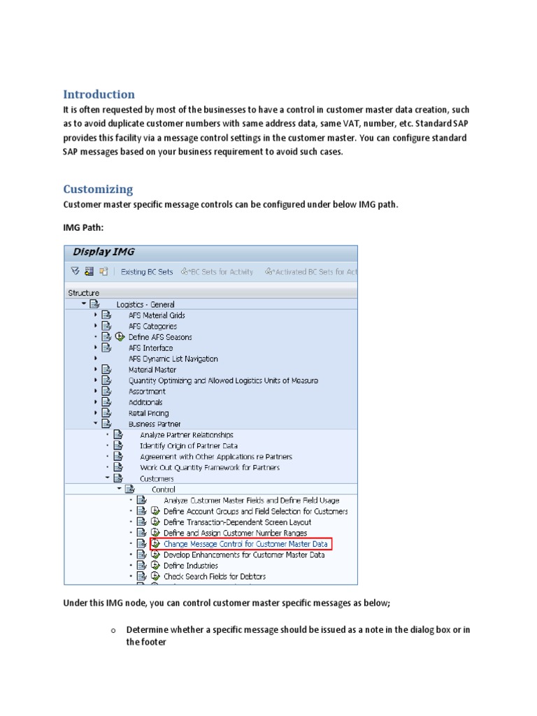 Message Control Settings For Customer Master | PDF | Linked In | Cyberspace