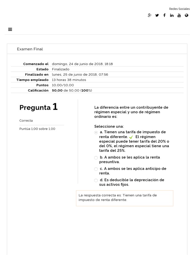 Examen Final | PDF | Impuesto sobre la renta | Impuestos