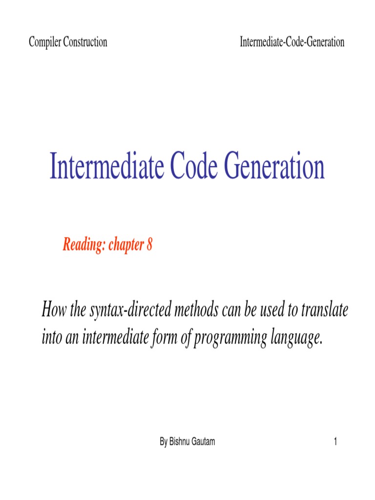 Intermediate Code Generation | PDF | Pointer (Computer Programming) | Computer Programming