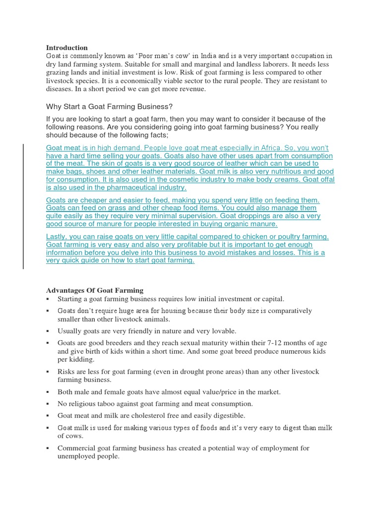 Introduction Goat Farming | PDF | Goat | Livestock