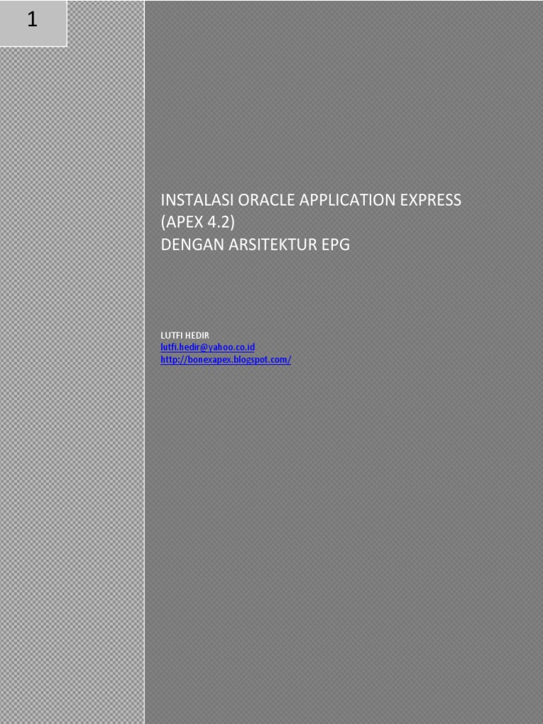 Instalasi APEX 5.0 EPG | PDF