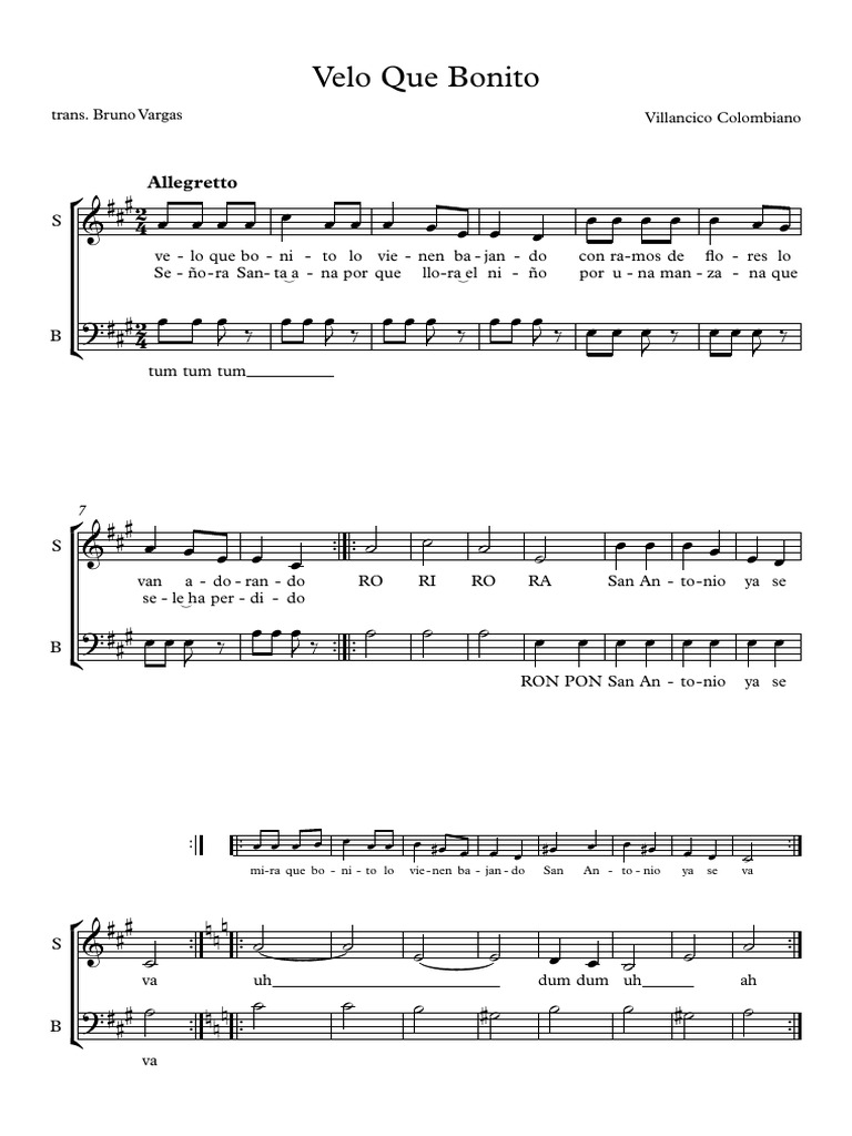 Velo Que Bonito | PDF