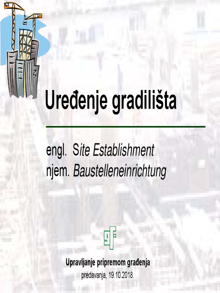 Predavanje 1 - Uredenje Gradilista PDF | PDF