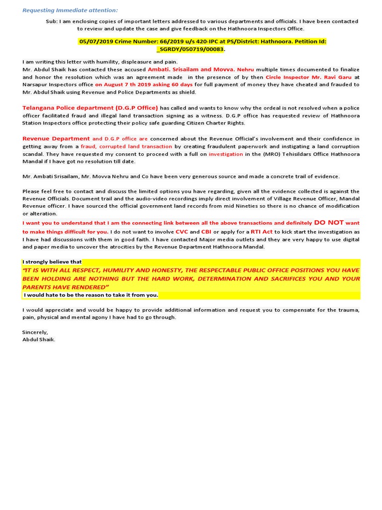 Mro Letter | PDF | Law Enforcement | Crime & Violence