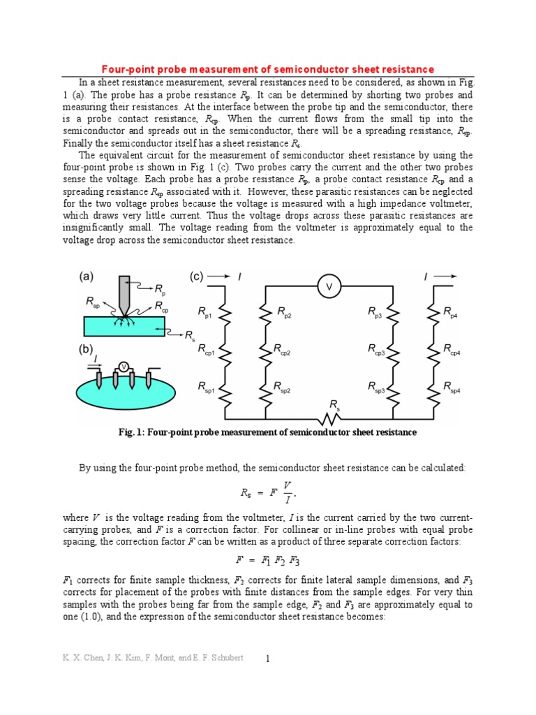 A37 Four Point Probe Measurement of Semiconductor Sheet Resistance ...