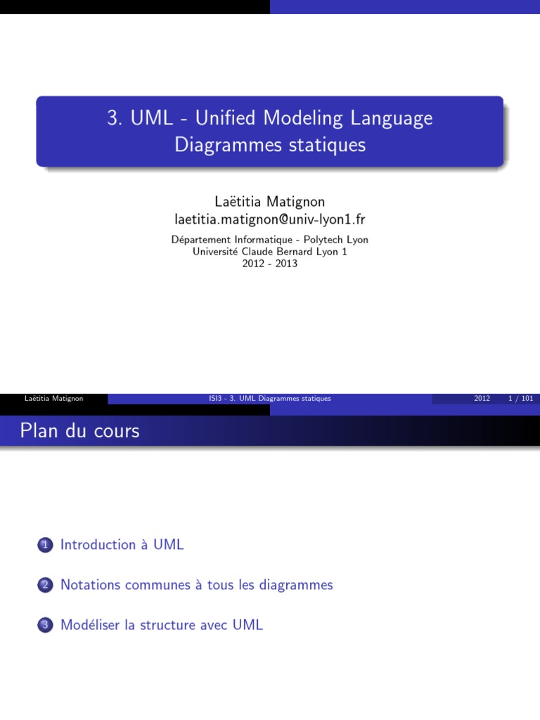 Cours 2 Diag Statiq | PDF | Langage de Modélisation Unifié | Programmation orientée objet