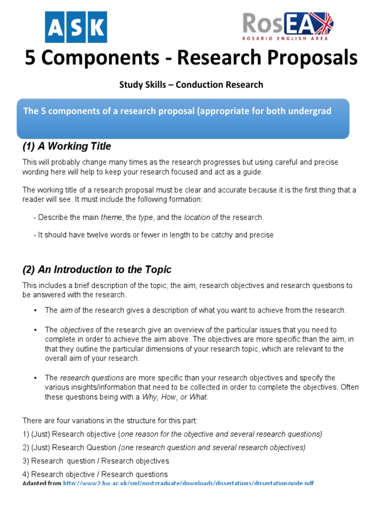5 Components - Research Proposals | PDF | Question | Data