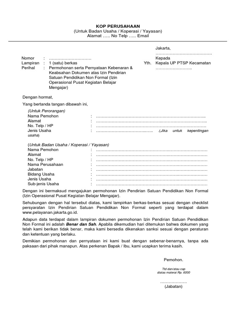 Formulir PKBM 2020 PDF | PDF