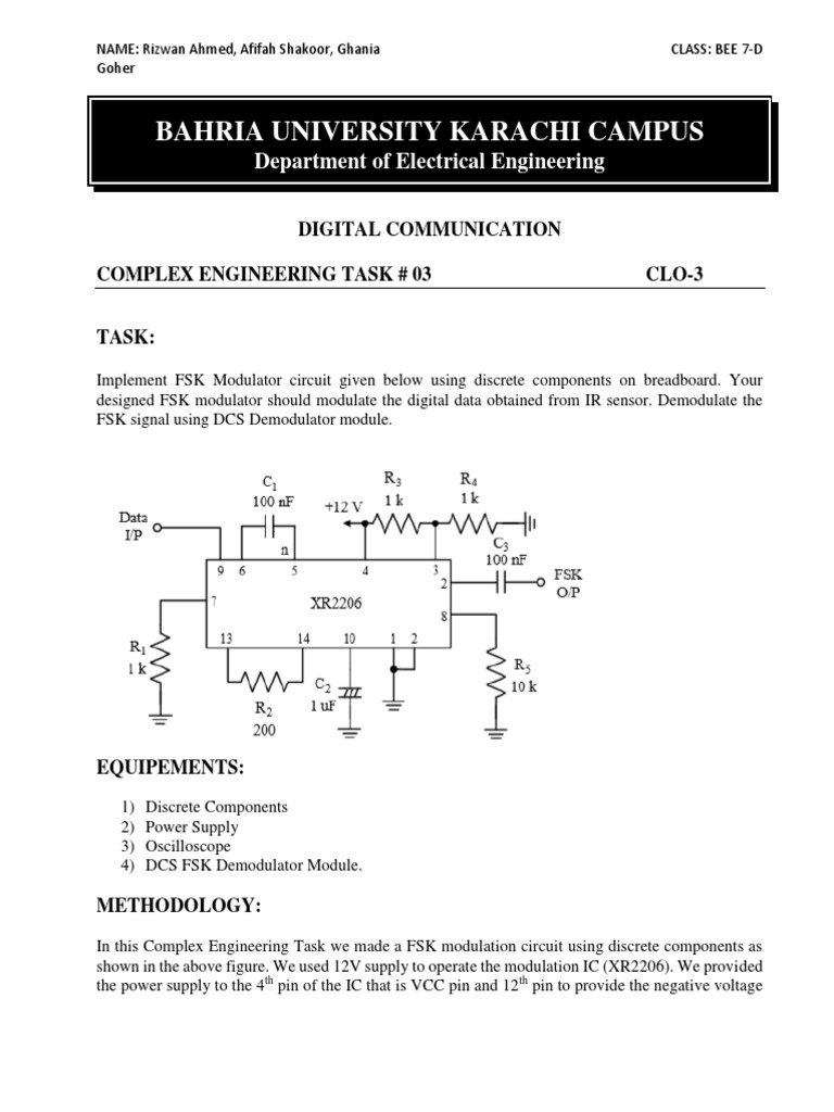 Complex Engineering Task 3 DC | PDF | Modulation | Electronic Circuits