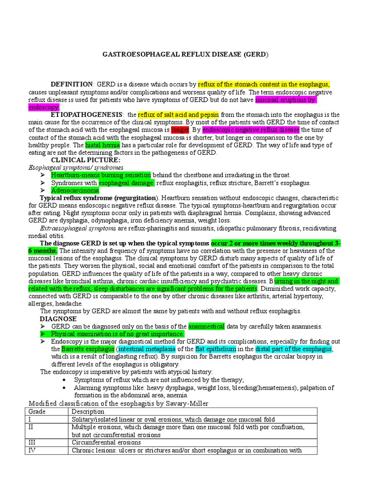 GERD | PDF | Gastroesophageal Reflux Disease | Esophageal Cancer