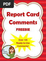 100 Report Card Comments | PDF | Classroom | Teachers